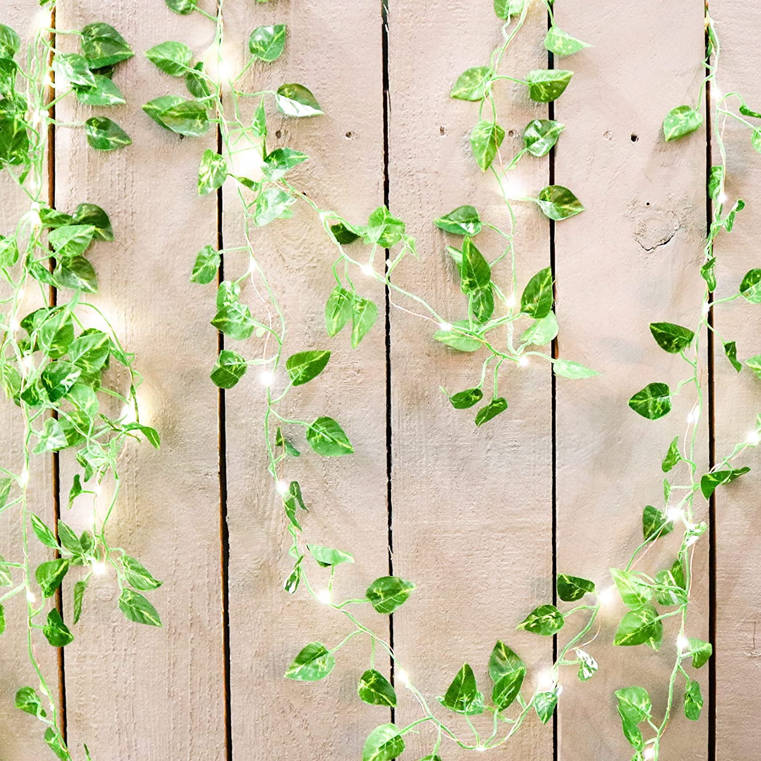 Better Life Attic 2 Pack 31ft Pre-lit greenery garland, Pothos Vines ...