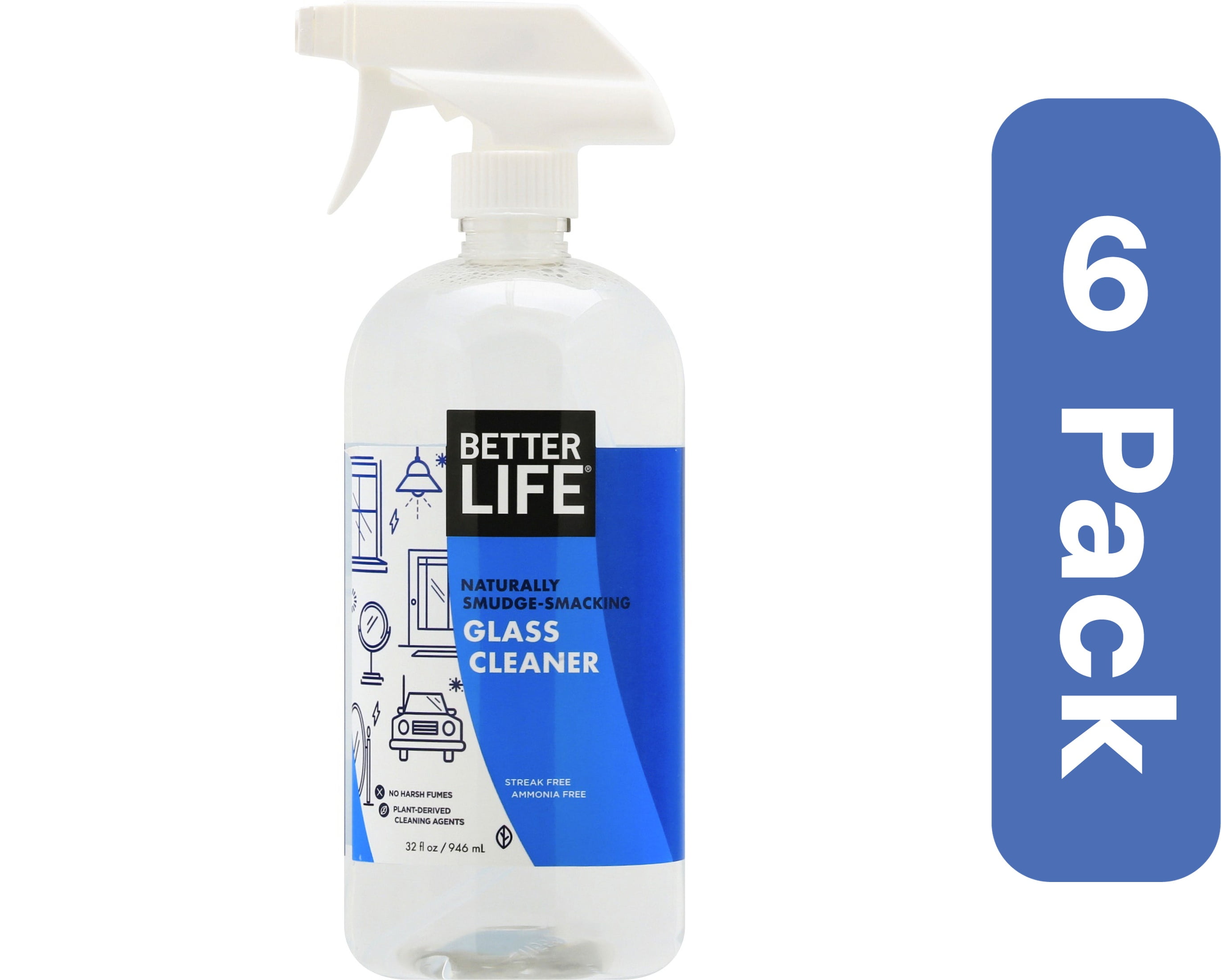 Better Life See Clearly Glass Cleaner 32 Ounce (Pack of 6) - Walmart.com