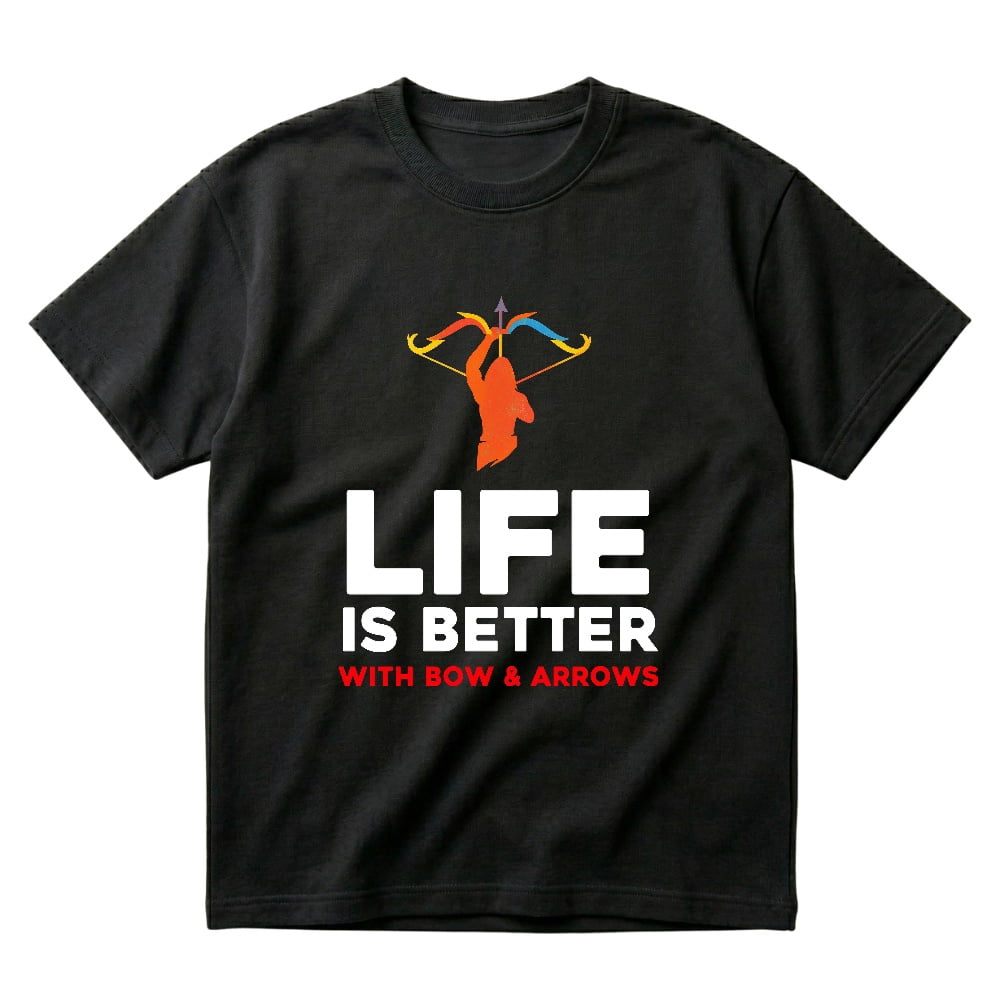 Better Life With Bow Arrows Archery Bowman Archer Gift T-Shirts ...
