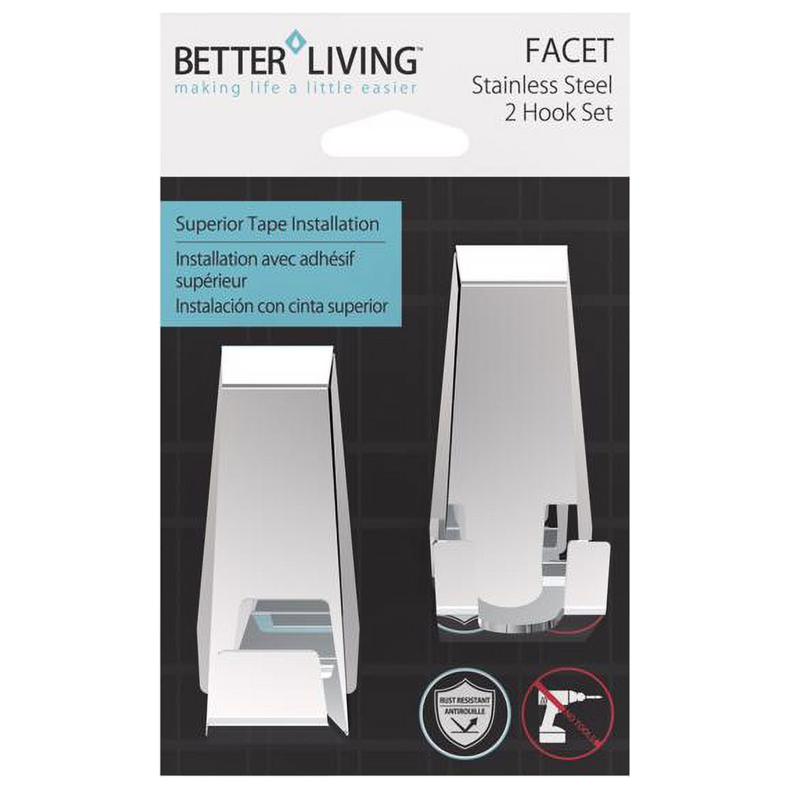 Better Living Facet 3.38 in. H X 1.25 in. W X 1.5 in. L Silver Bath ...