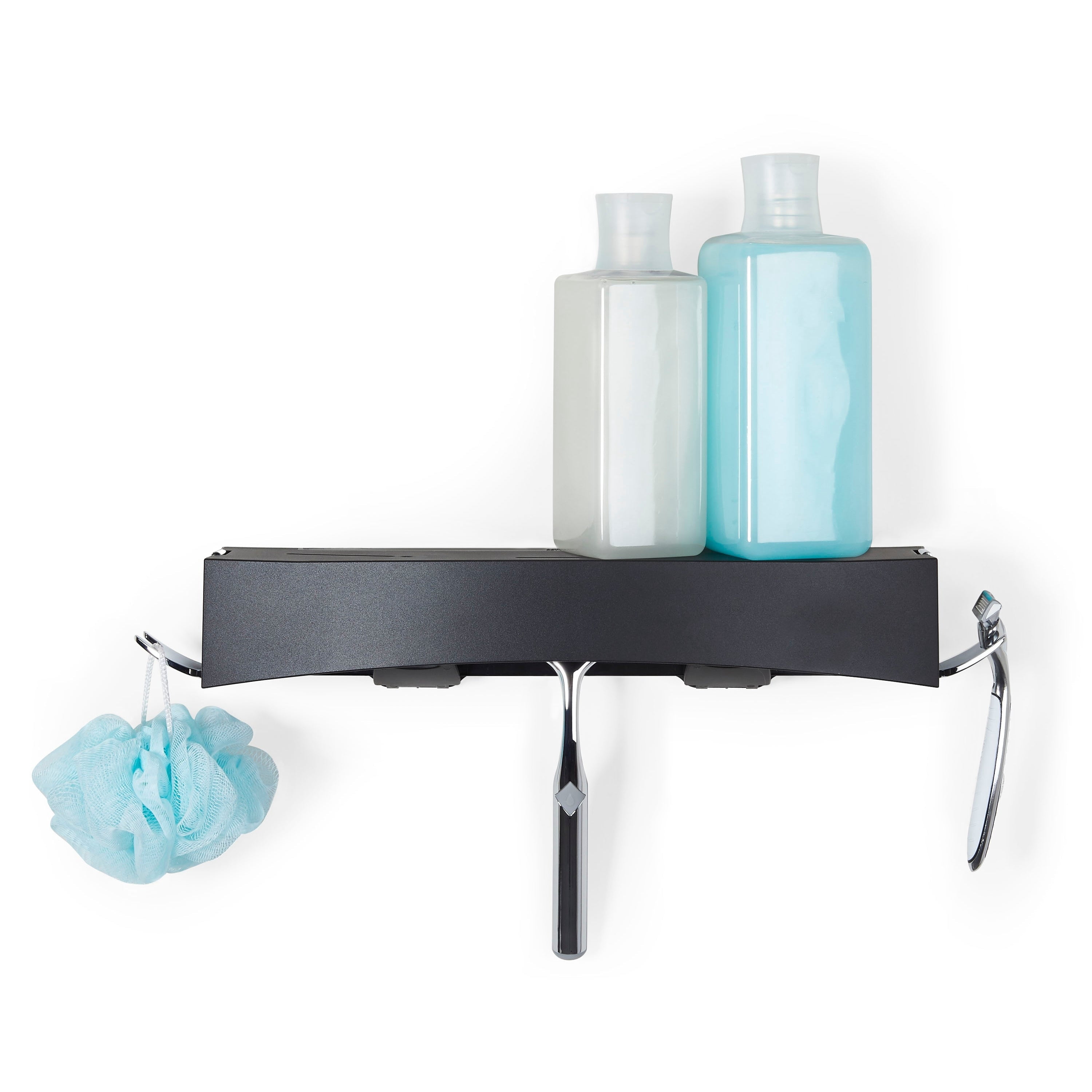 Better Living Products 15384 CLEVER Flip Shower Shelf, Black and Chrome ...