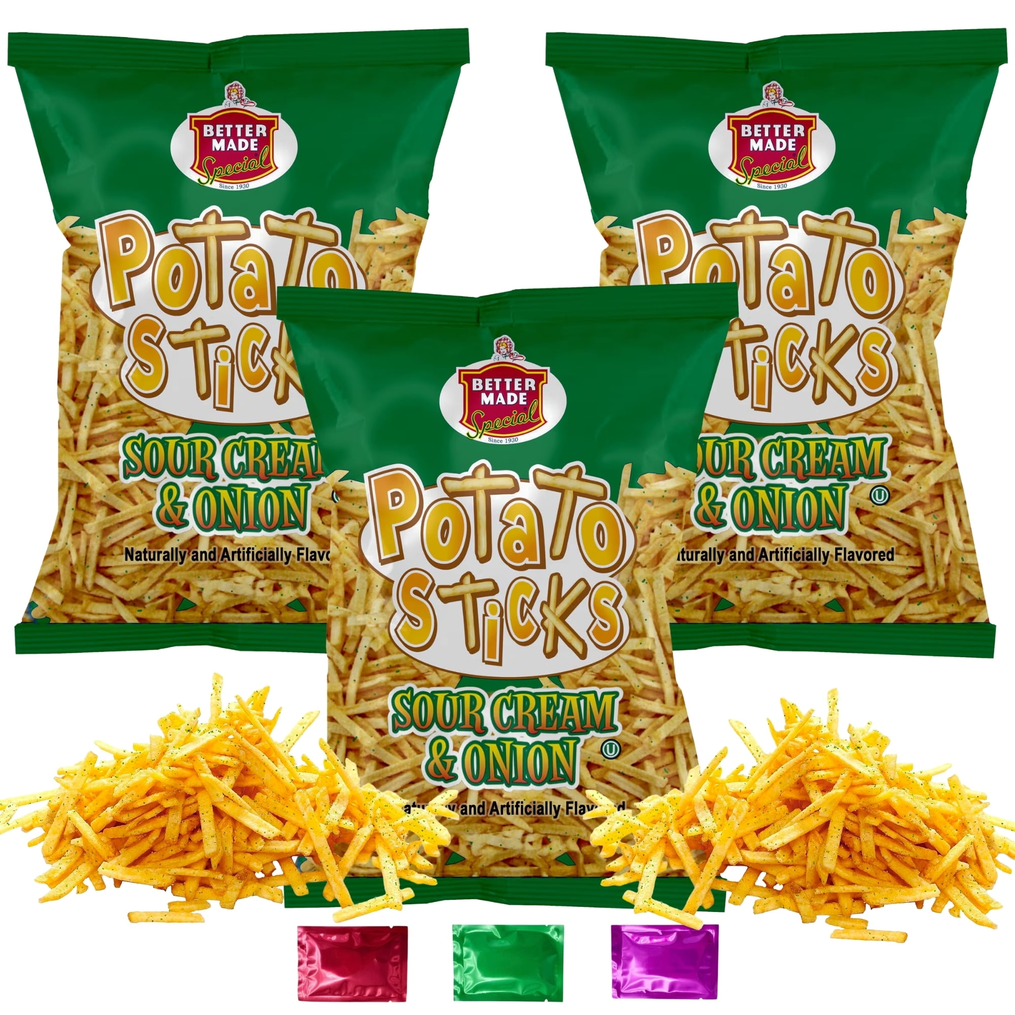 Better Made Sour Cream & Onion Flavored Potato Sticks, Shoestring ...