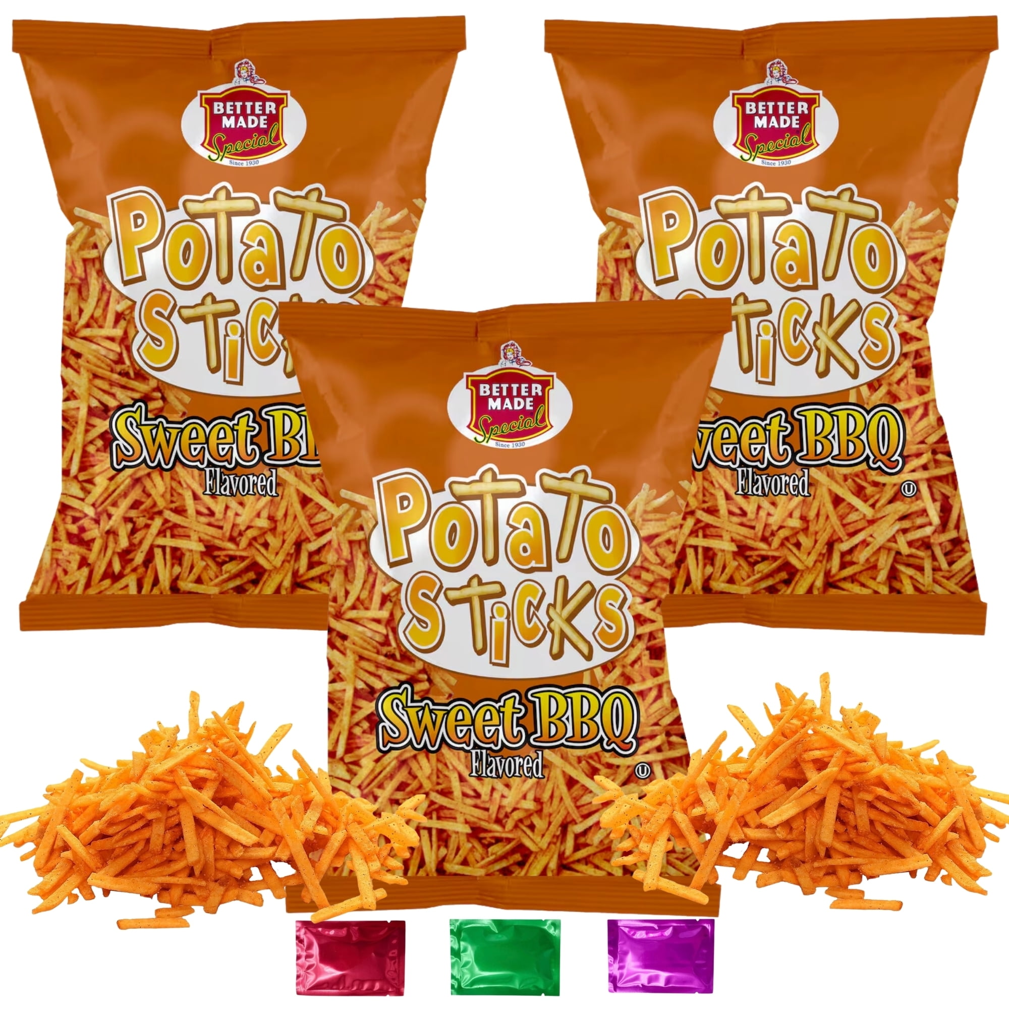 Better Made Sweet BBQ Flavored Potato Sticks, Shoestring Potato Chips ...