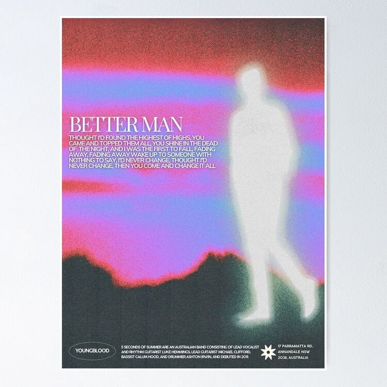 Better Man Lyric UNFRAMED Poster UNFRAMED Poster, 12x18 - Walmart.com