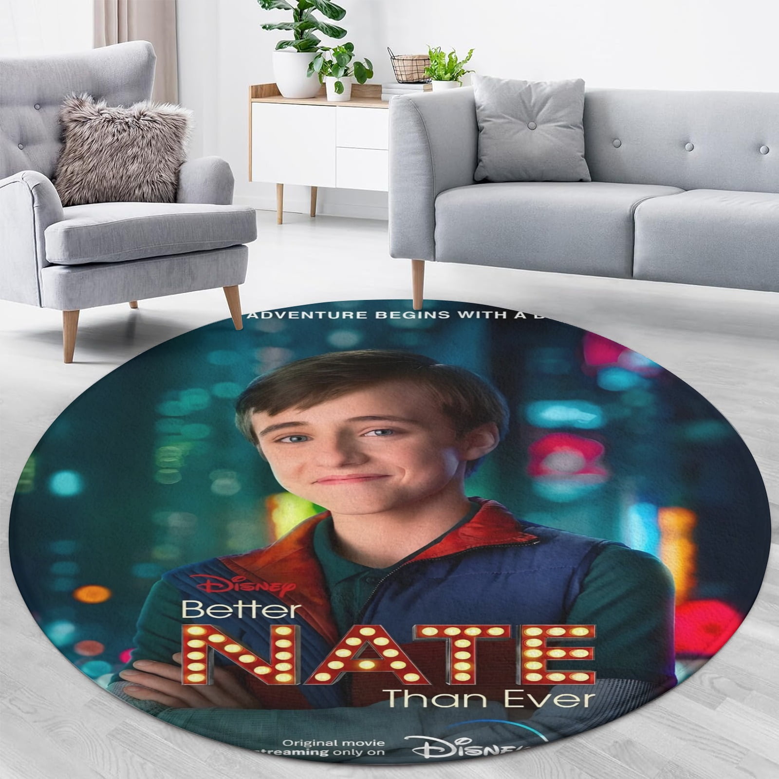 Better Nate Than Ever Round Floor Mat– Cozy, Durable, Decor-Ready ...