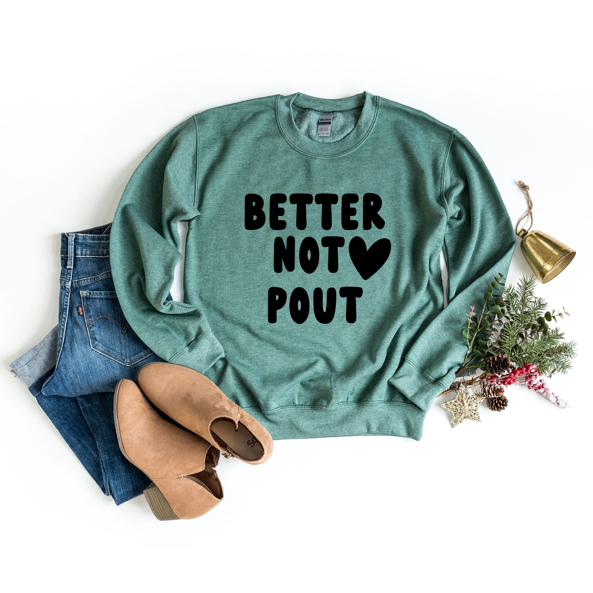 Better Not Pout Bold Heart | Sweatshirt - Walmart.com