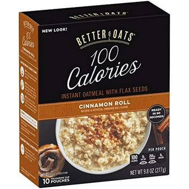 Better Oats 100 Calorie Maple Brown Sugar Oatmeal with Flax Seeds, 10 ...