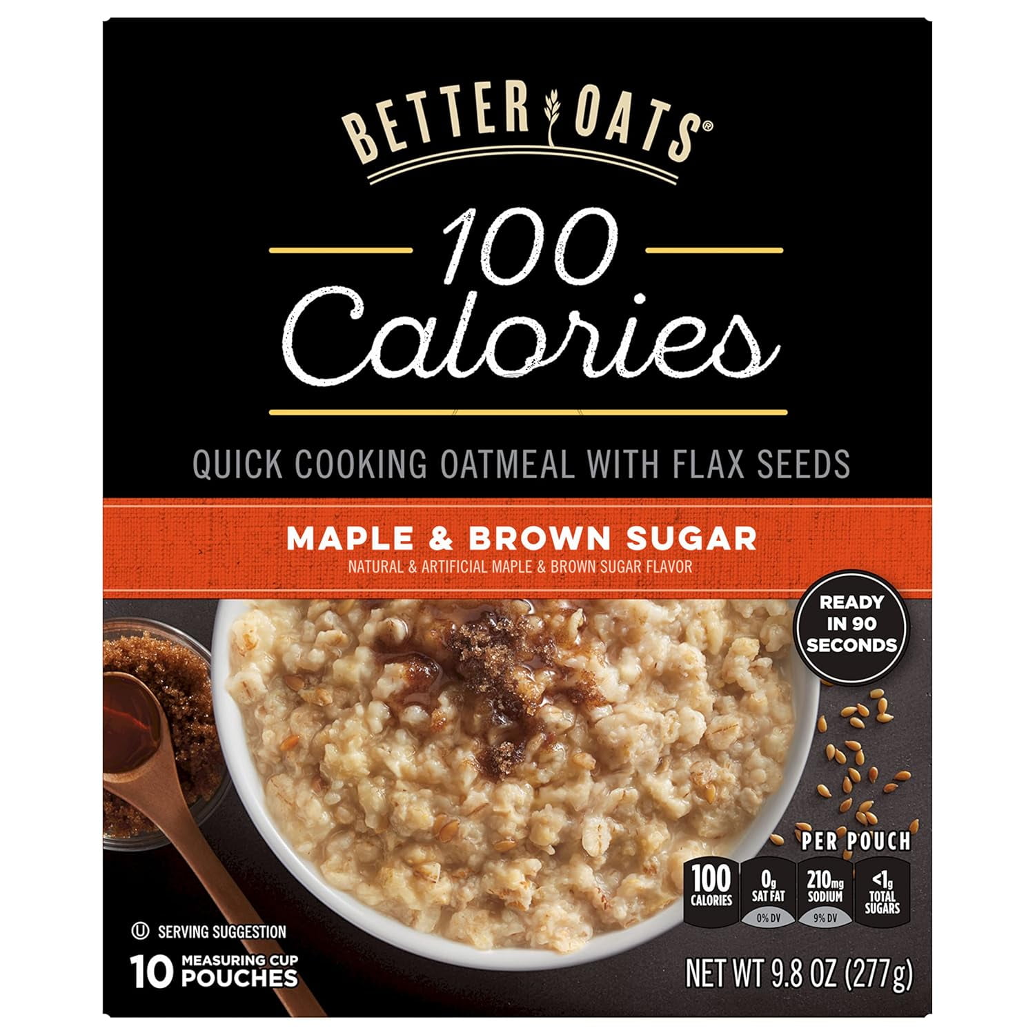 Better Oats 100 Calorie Maple and Brown Sugar Oatmeal Packets, 100 ...