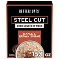 Better Oats Maple Brown Sugar Steel Cut Oatmeal Packets with Flax Seeds ...