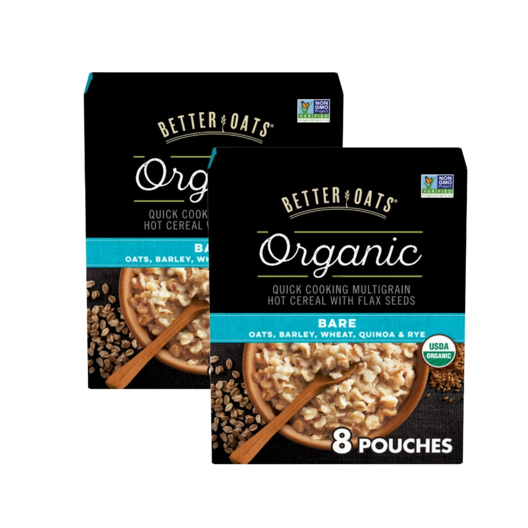 Better Oats Organic Instant Hot Cereal, Multigrain & Flax, Shelf-Stable ...