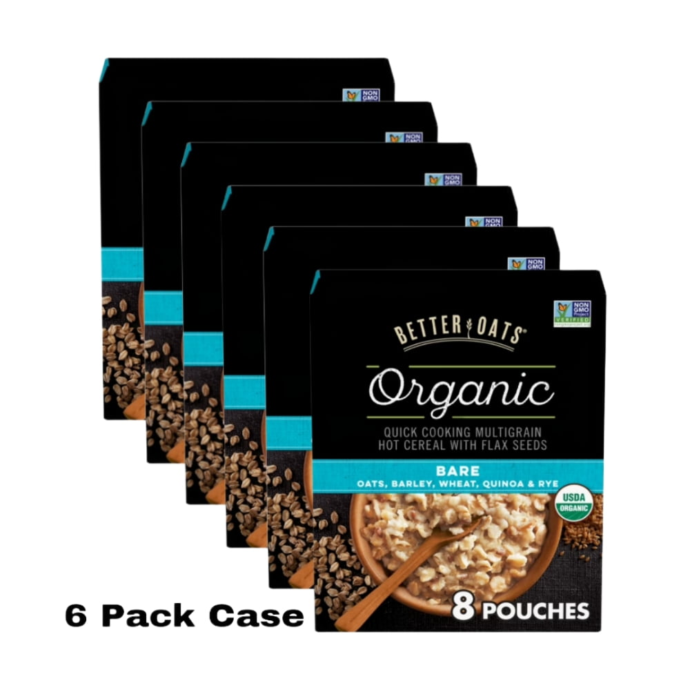 Better Oats Organic Instant Hot Cereal, Multigrain & Flax, Shelf-Stable ...