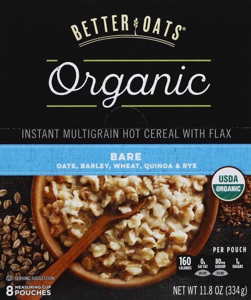 Better Oats Organic Instant Multigrain Hot Cereal with Flax Bare - 11.8 ...