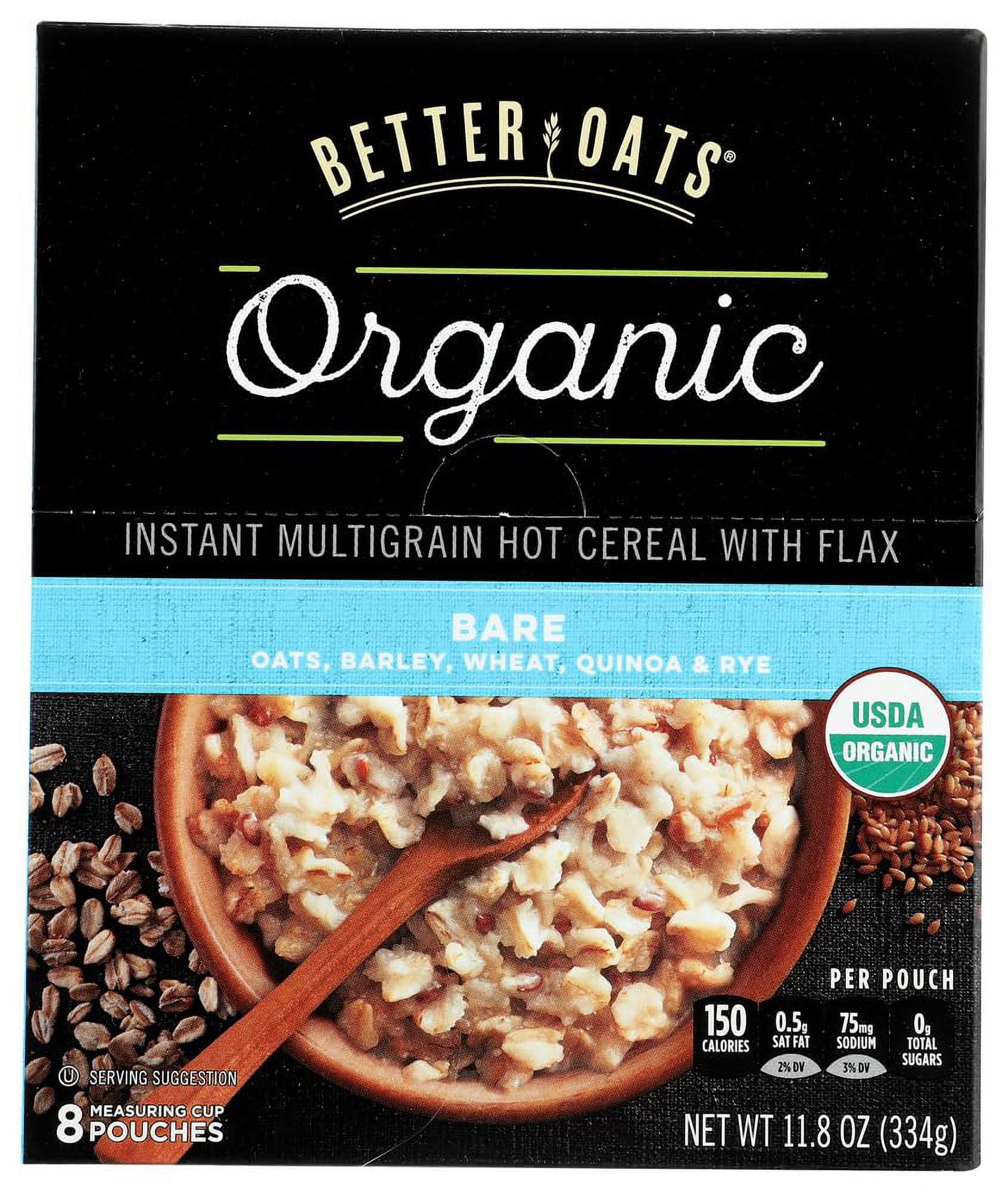 Better Oats Raw Pure & Simple ITL1 Organic Bare, Instant Multigrain Hot ...