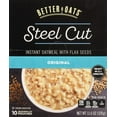 Better Oats Steel Cut Oats, Made With Flaxseed, Kosher, 11.6 Oz, Pack ...