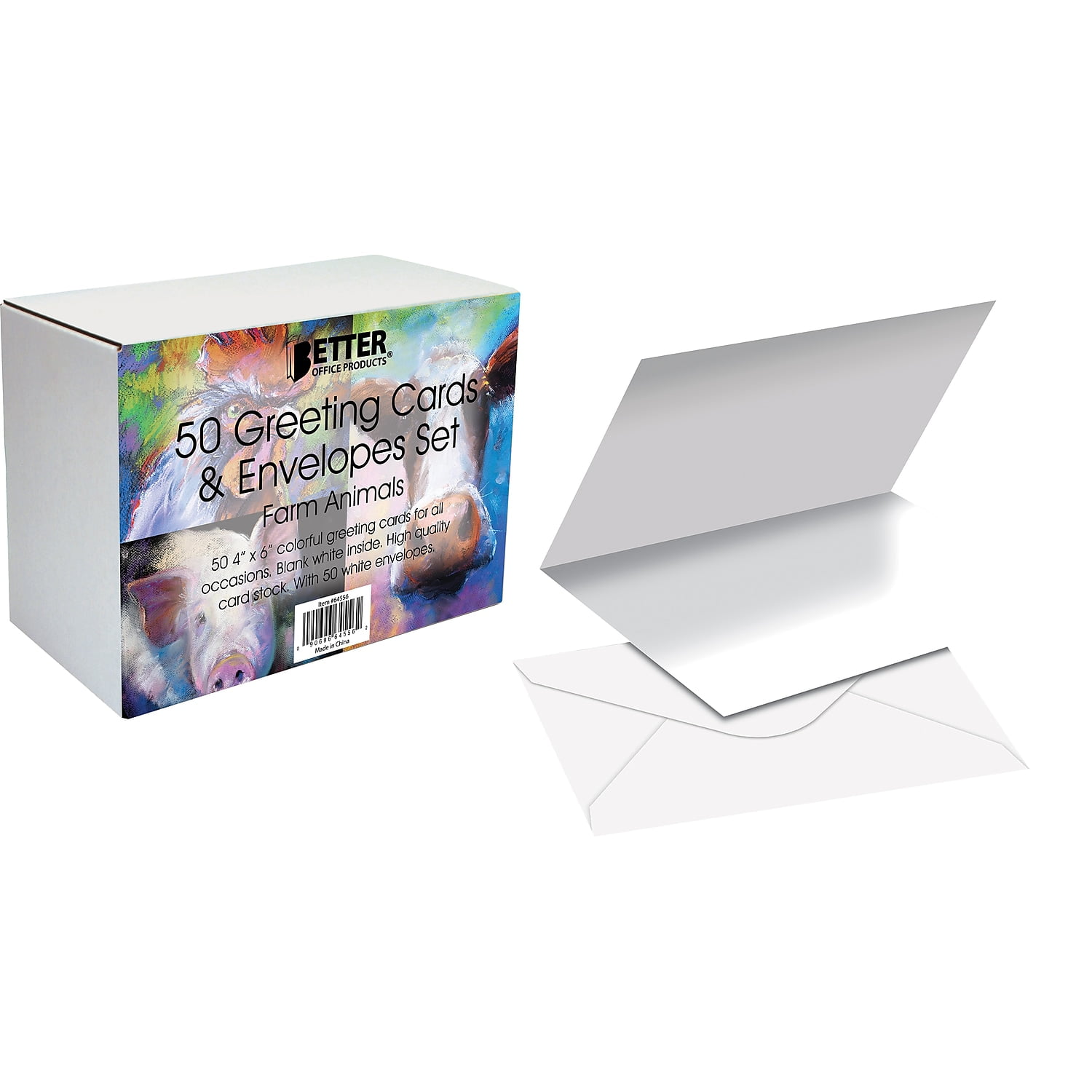 Better Office Cards with Envelopes 4" x 6" Farm Animals 50/Pack (64556 ...
