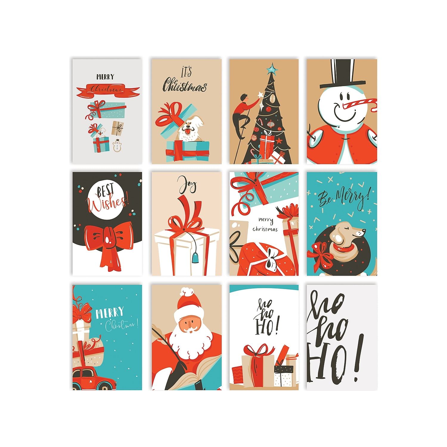 Better Office Christmas Cards with Envelopes 6" x 4" Assorted Colors ...