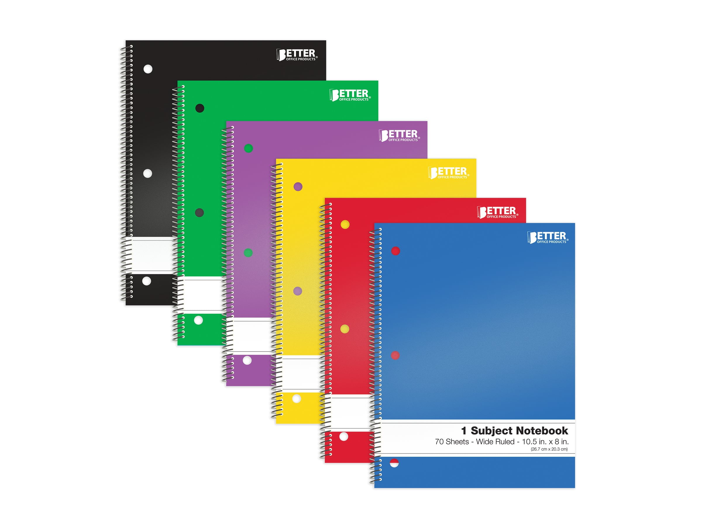 Better Office Products - 1 subject notebook - spiral-bound - 8 in x 10. ...