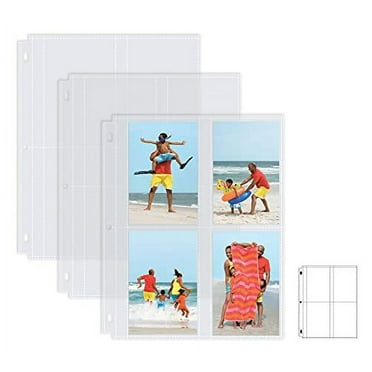 BCW Pro 4-Pocket Photo Protective Page, Holds 3.5" x 5.25" Photos (100 ...