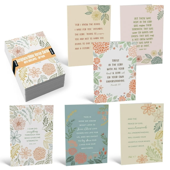 Better Office Products 50 Pack Inspirational Christian Greeting Cards ...