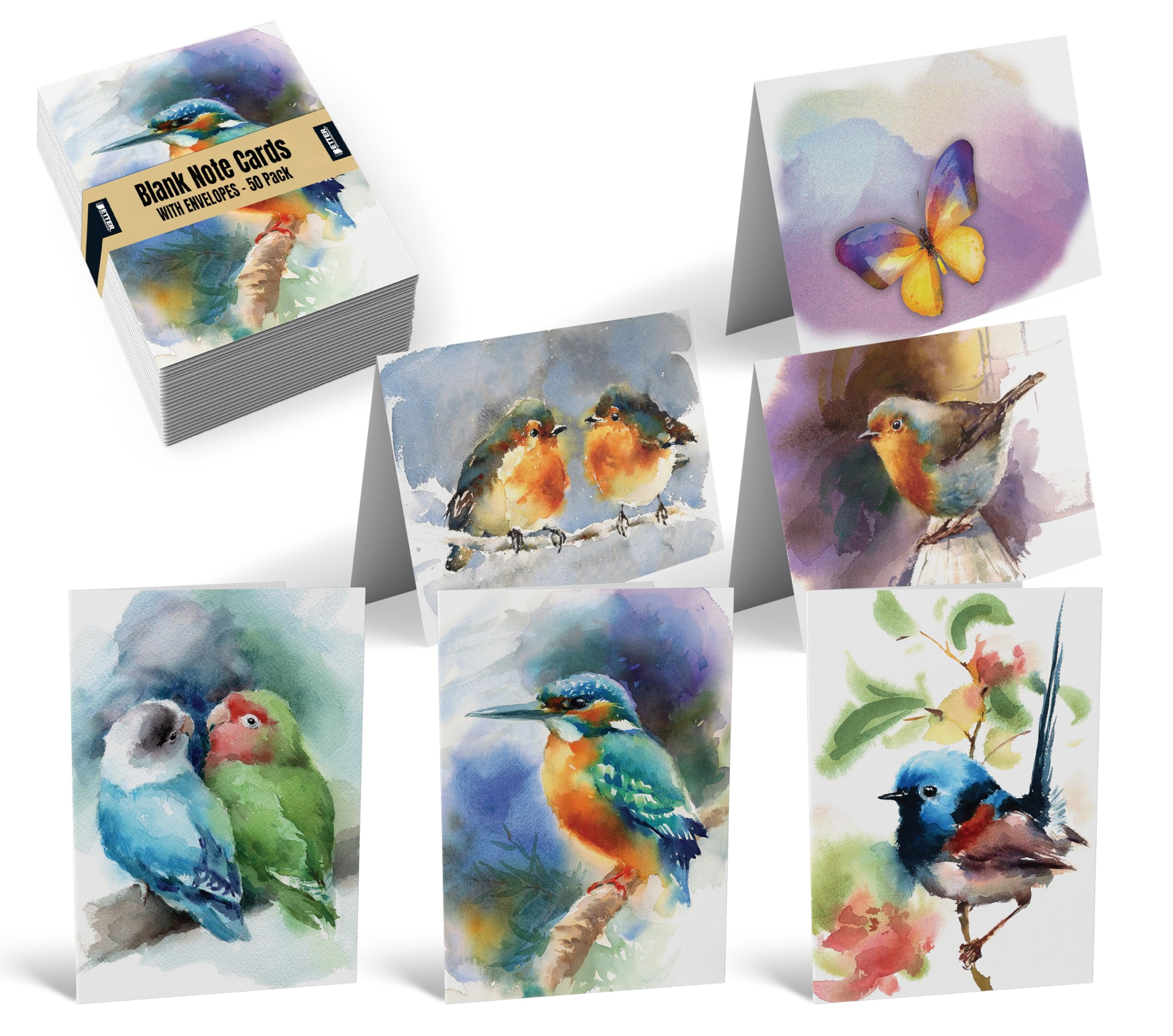 Better Office Products 50-Pack All Occasion Greeting Cards Box Set, 4 x ...