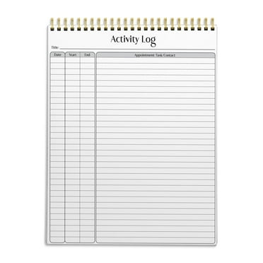 Better Office Products Activity Log Notepad, 8.5" x 11", Planning Note ...