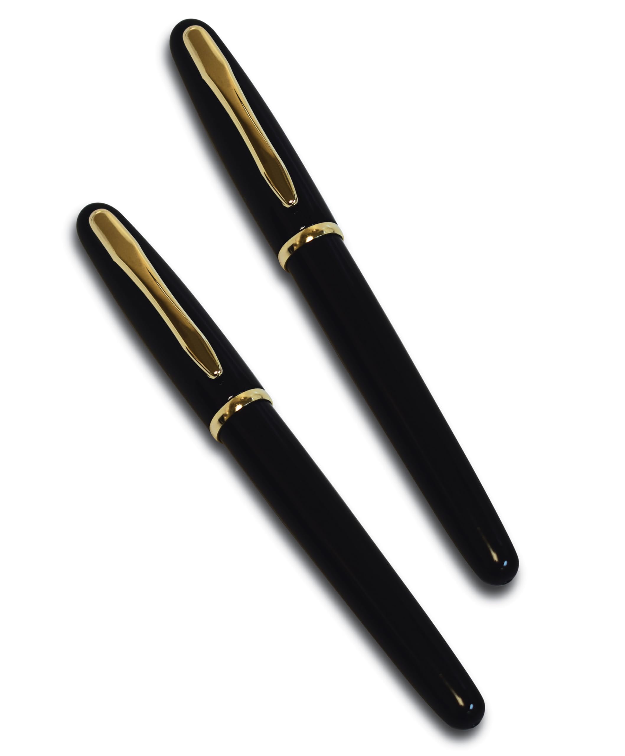 Better Office Products Executive Black Gel Pen, 2 Pack, Classic Business Pen with Removable Cap ...