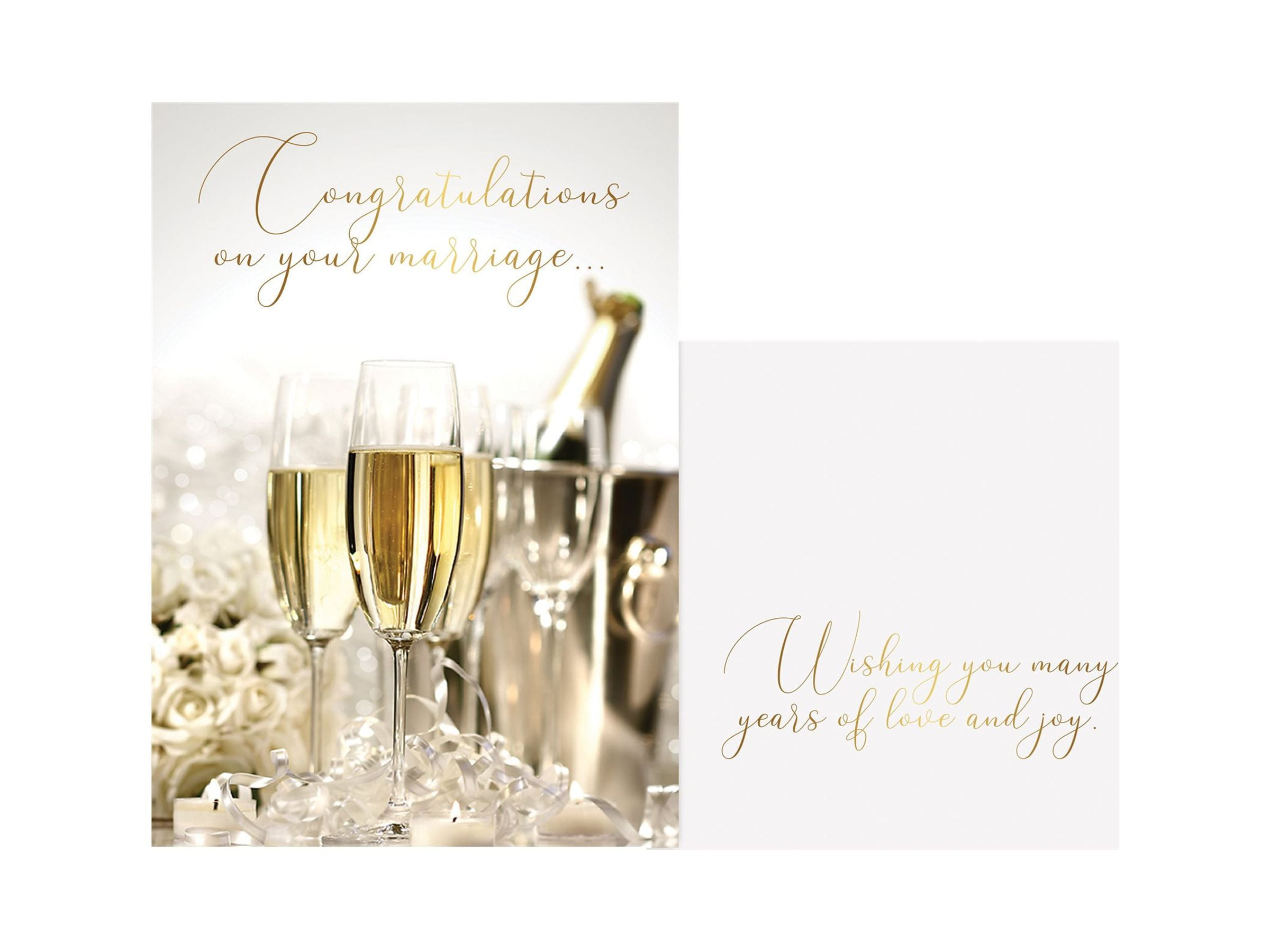 Better Office Products Elegant Wedding Congratulations Card with Gold ...