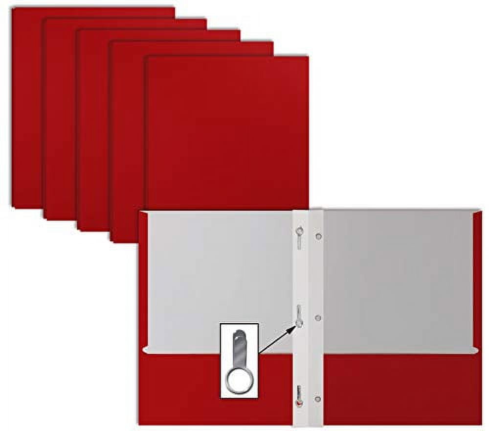 Better Office Products Red Paper Folders with Prongs, 50 Pack, School ...