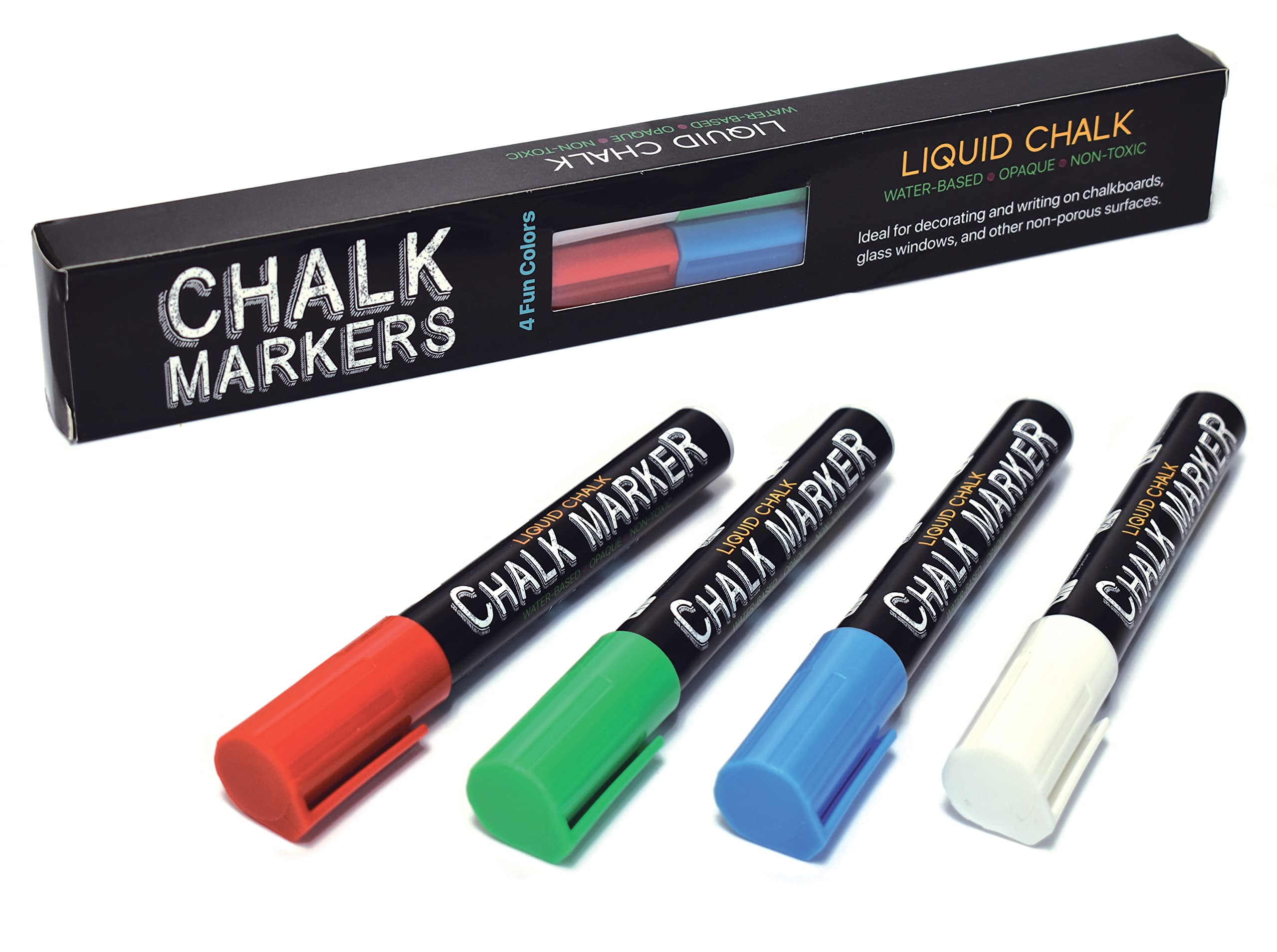 Better Office Products Liquid Chalk Markers, 6mm Reversible Tip (Chisel ...