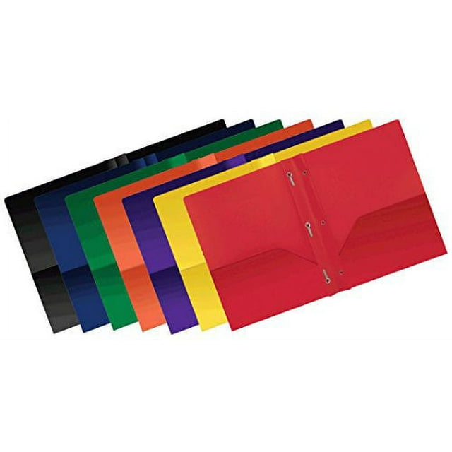 Better Office Products Heavy Duty Poly 2 Pocket Folders with Prongs, 36 ...