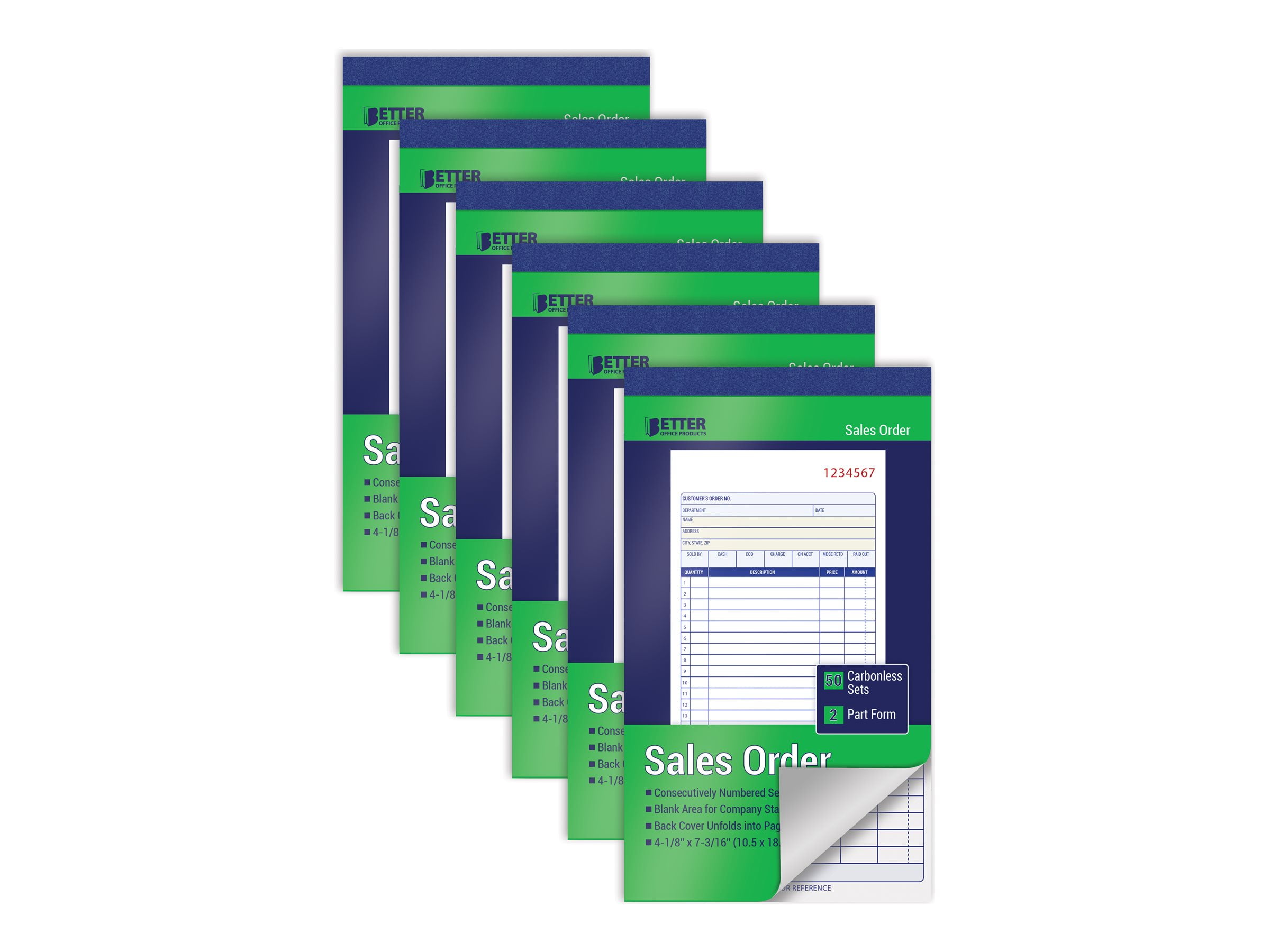 Better Office Products, Sales Order Book, 50 Sheets, 105 x 183 mm, 2 ...