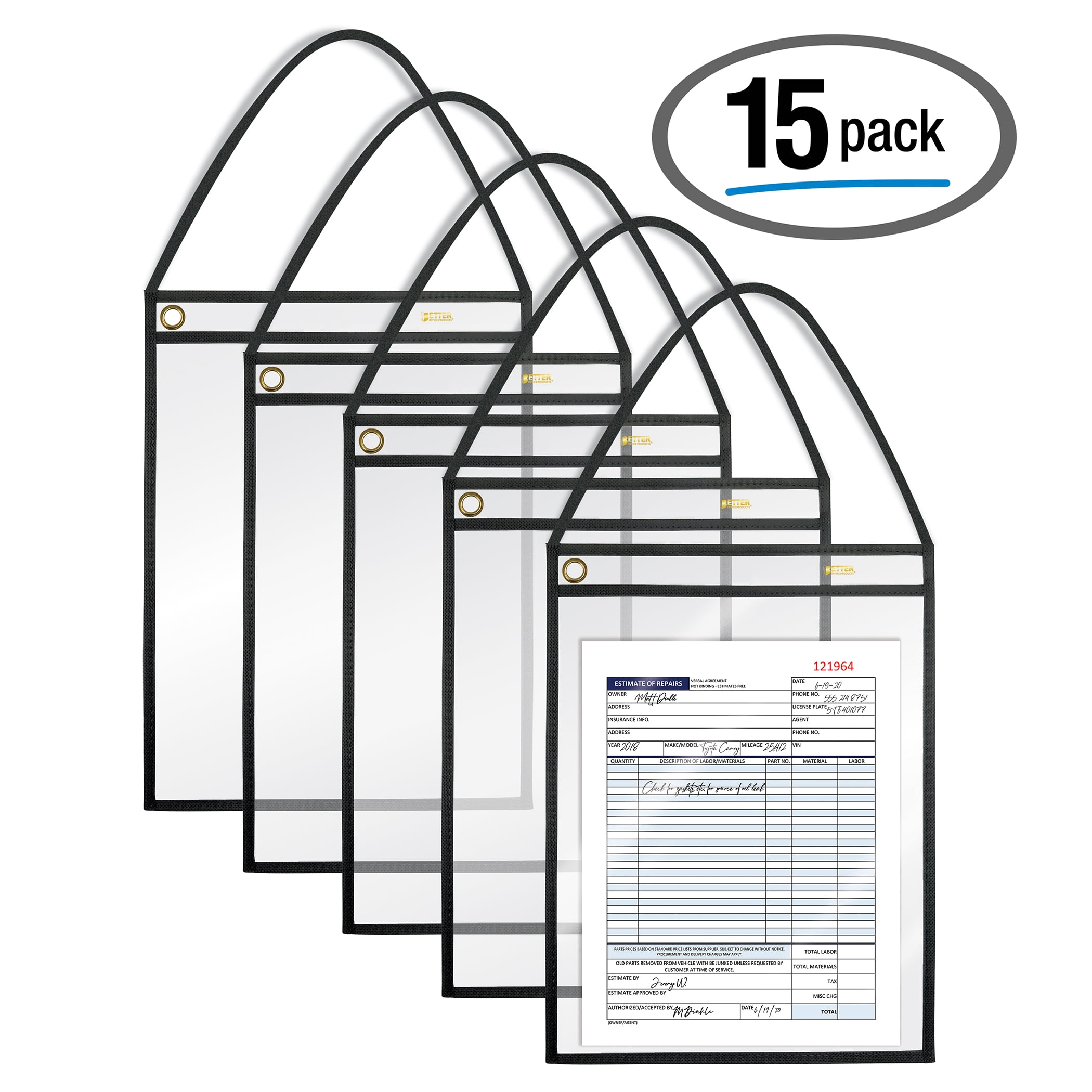 Better Office Products Shop Ticket Holders with Hanging Strap, 9 x 12 ...