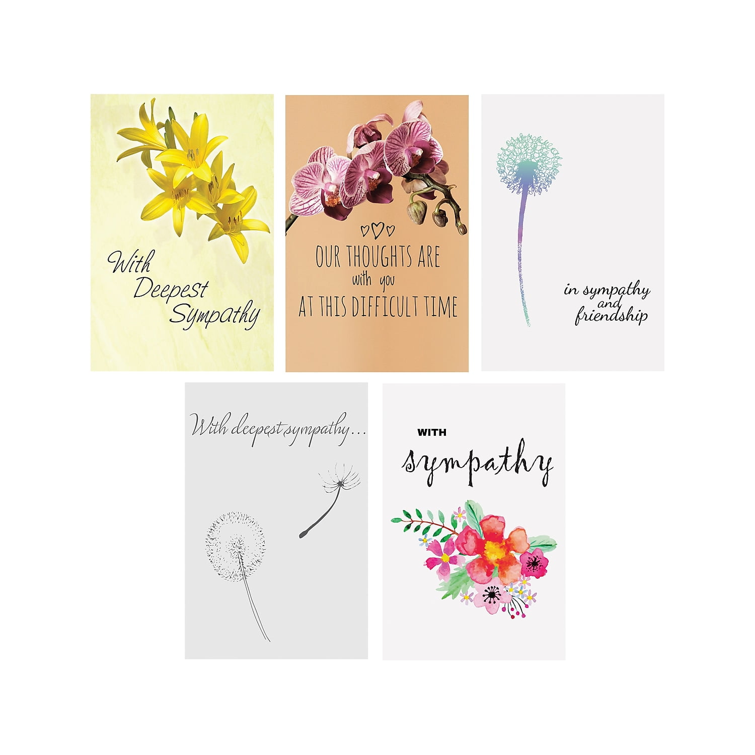 Better Office Sympathy Cards with Envelopes 6" x 4" Assorted Colors 100 ...