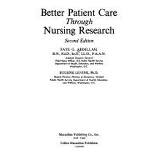 Pre-Owned Better Patient Care Through Nursing Research (Hardcover ...