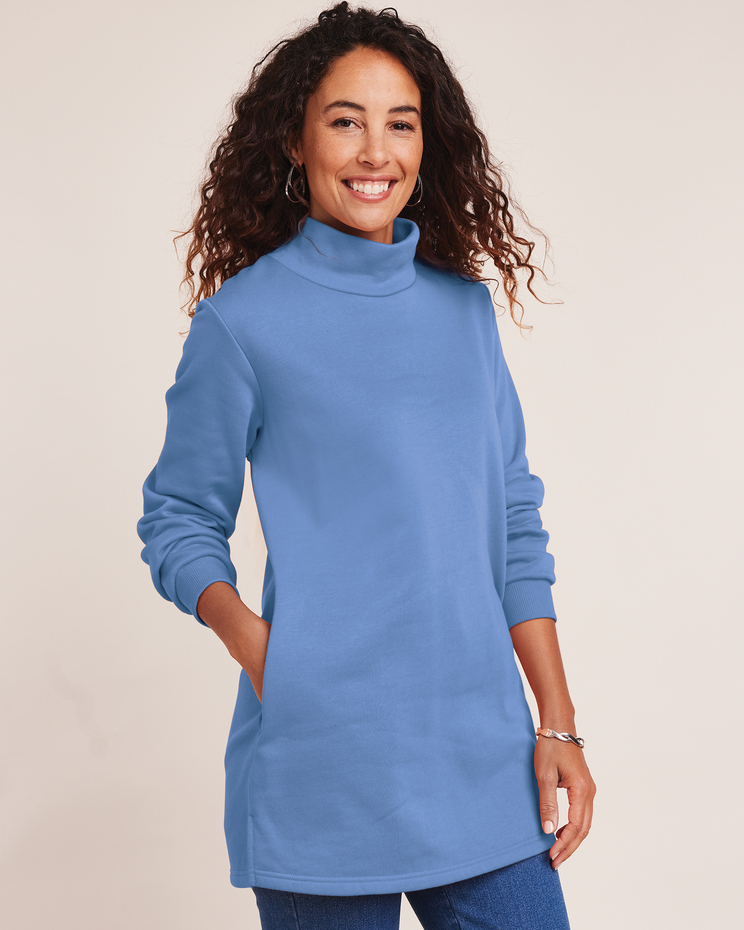 Better-Than-Basic Mock Neck Tunic Sweatshirt - Walmart.com
