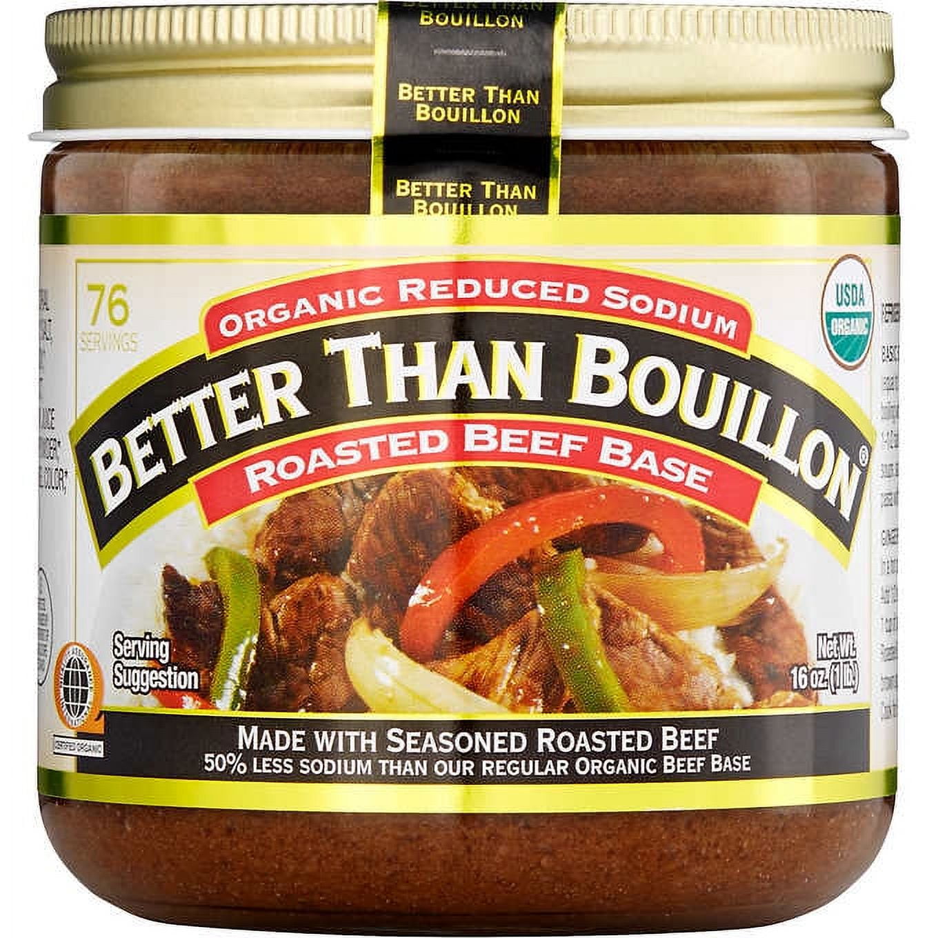 Better Than Bouillon Low Sodium Organic Roasted Beef Base, 16 oz ...