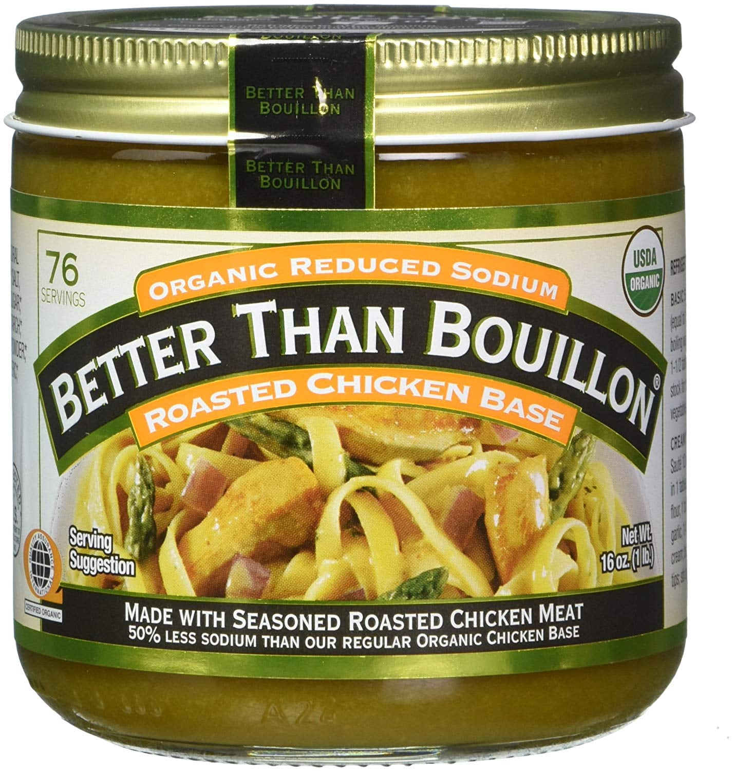 Better Than Bouillon Organic Roasted Chicken Base, Reduced Sodium, 16 ...