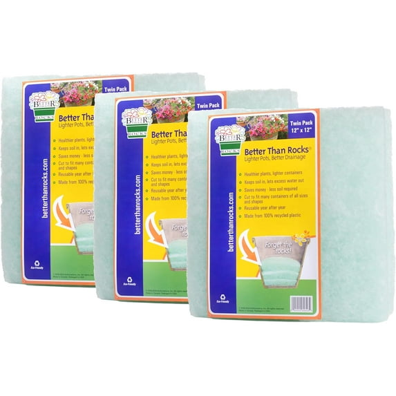Better Than Rocks® - Planter Drainage Material - Set of Three - 12"x12 ...