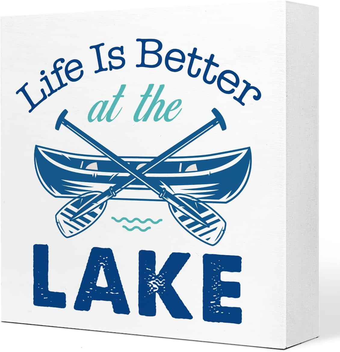 Better at The Lake Rustic Lake Wooden Plaque Sign Desk Decor,Retro Lake ...