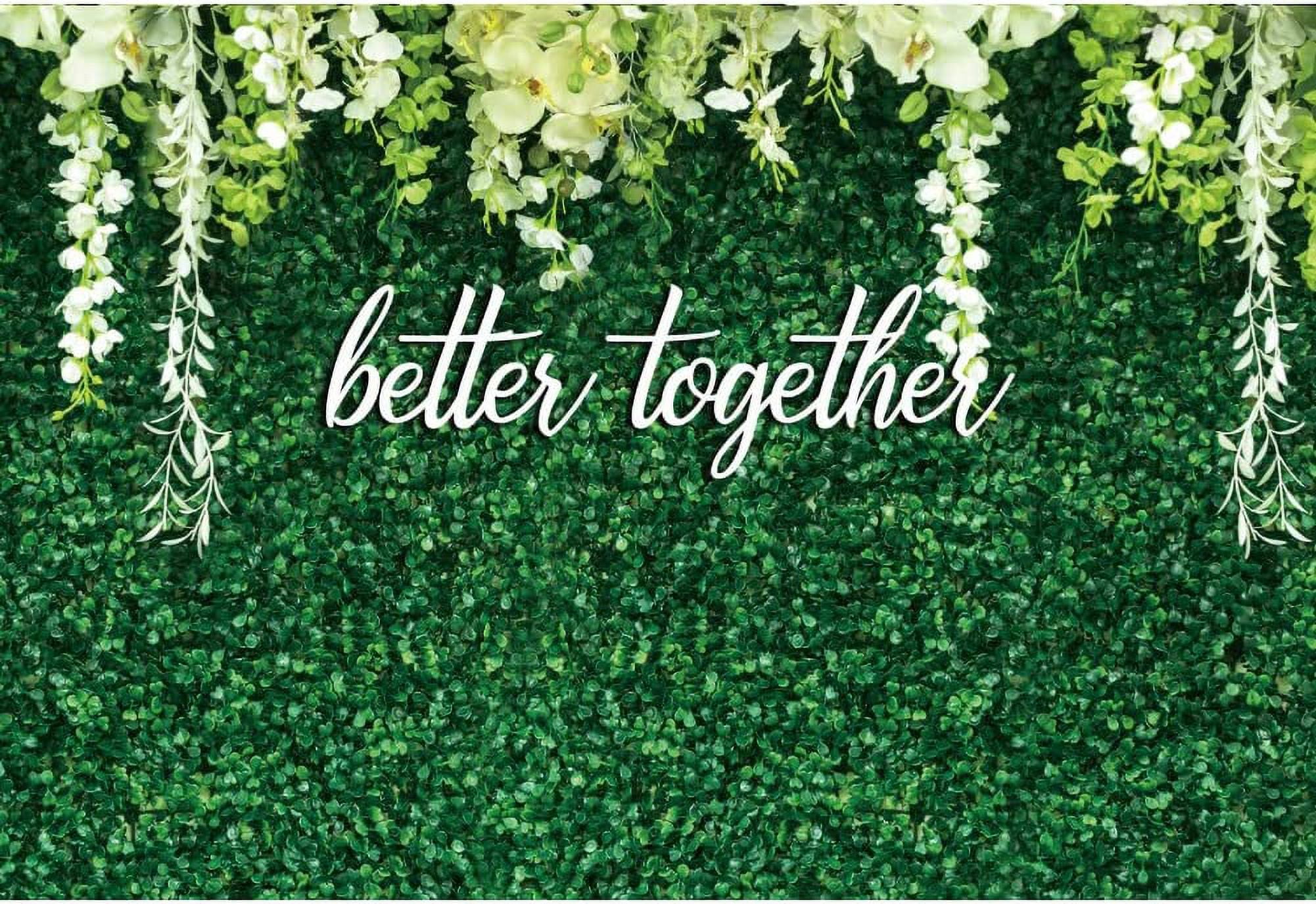 Better Together Backdrop Wedding Party Greenery White Floral Banner ...