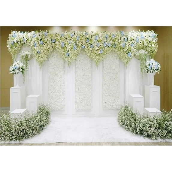 Better Together Backdrop Wedding Rustic Wooden Background White Flowers ...