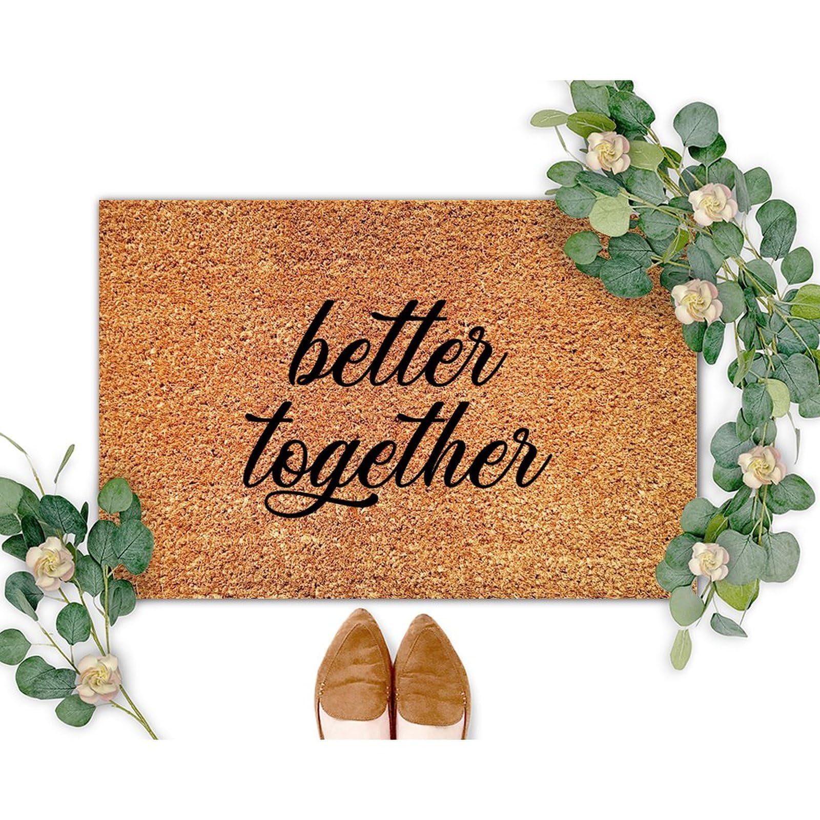 Better Together Coir Doormat Rectangular Door Mats Sayings Lettering ...