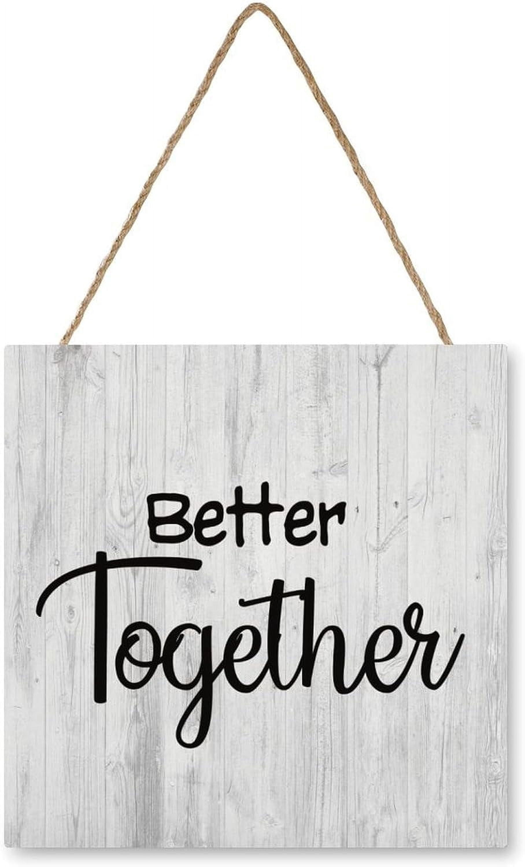 Better Together Farmhouse Style Boho Wood Hanging Sign House Door Wall ...