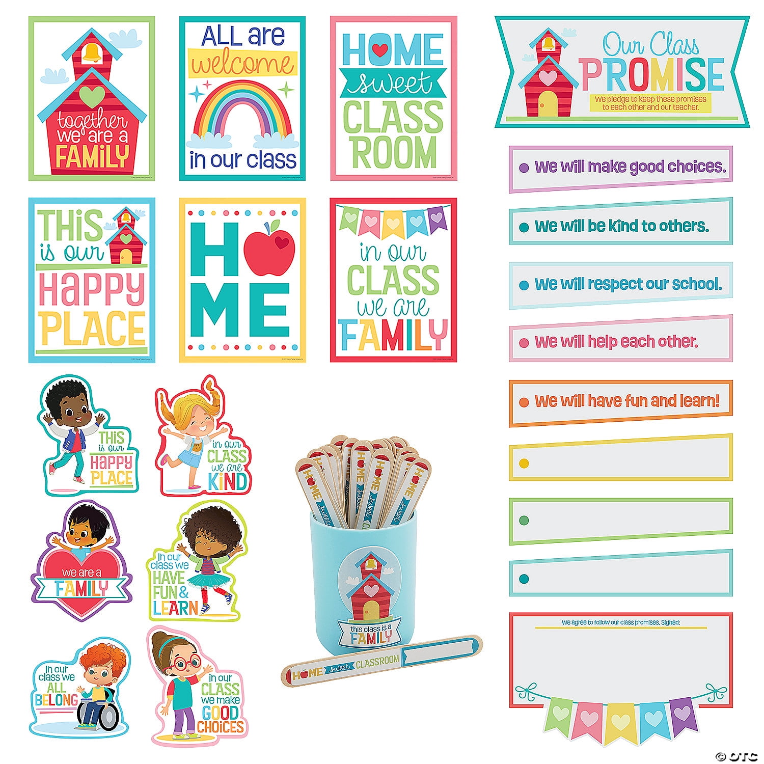 Better Together Flip Name Sticks & Classroom Decorating Kit - 58 Pieces ...