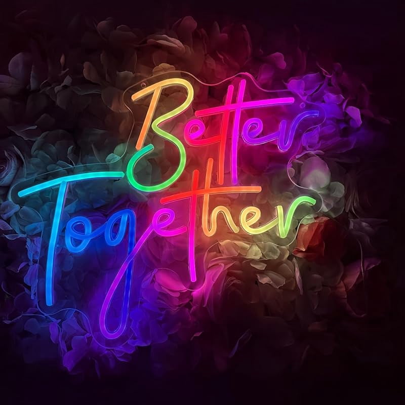 Better Together LED Neon Sign Night Light for Wall Party Décor Bedroom ...