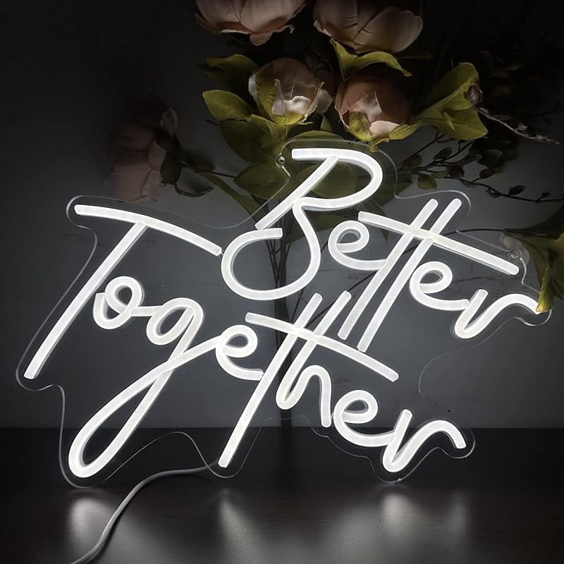 Better Together LED Neon Sign Night Light for Wall Party Décor Bedroom ...