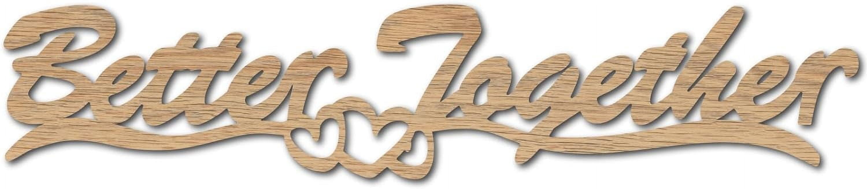 Better Together Laser Cut Wood Letter Sign Heart Wall Decor Cutouts ...