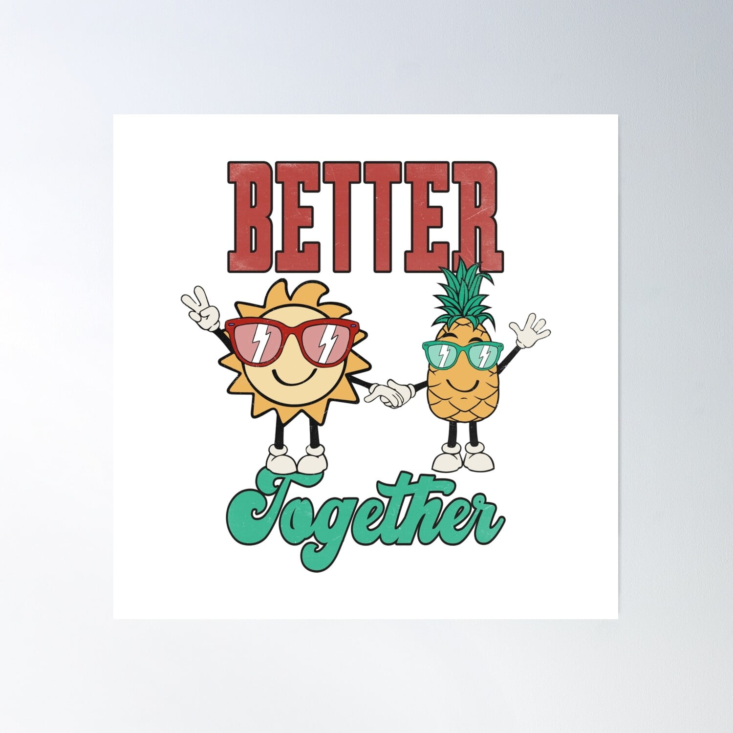 Better Together Poster Wall Art, Modern Wall Decor, 16x16 UNFRAMED ...