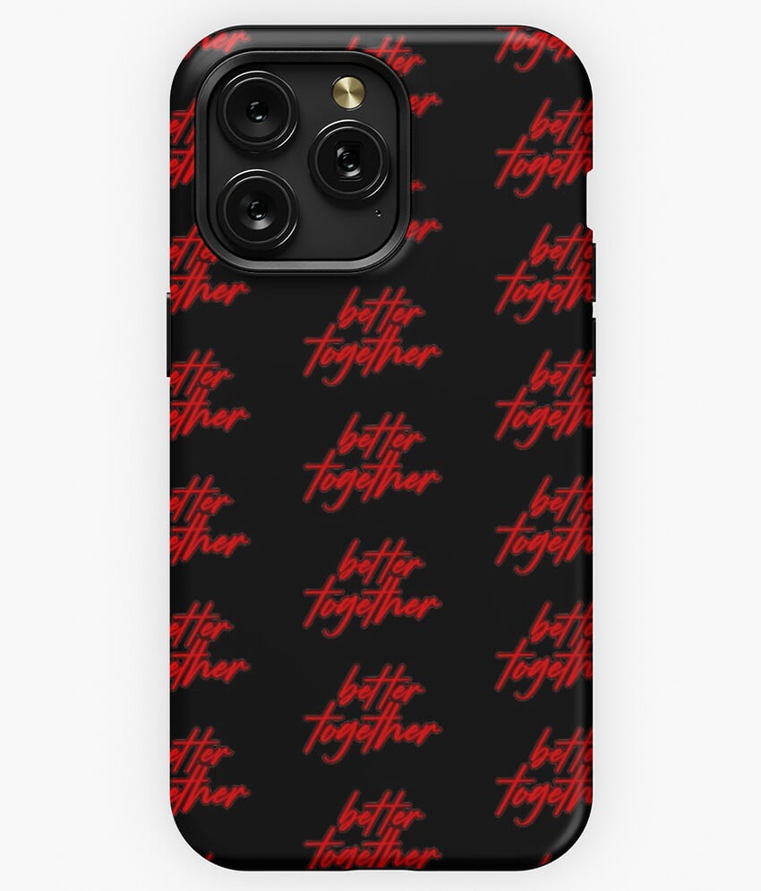 Better Together Red Neon Sign Inspirational Quote A8032 Phone Case for iPhone 11 to 17 Pro Max ...