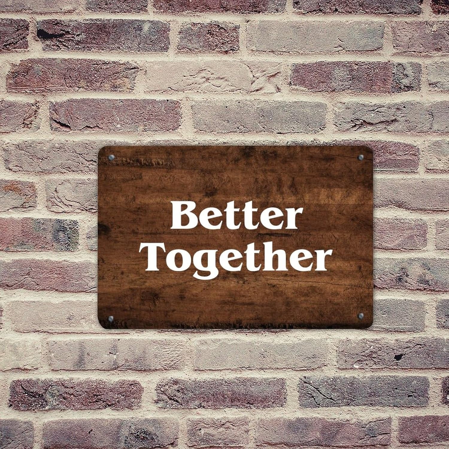 Better Together Rustic Metal Man Cave Decor for Indoor Office Lounge ...